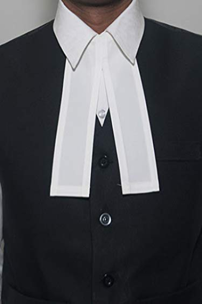 Advocate Band Tie with Elastic - Premium Cotton Lawyer Neckband